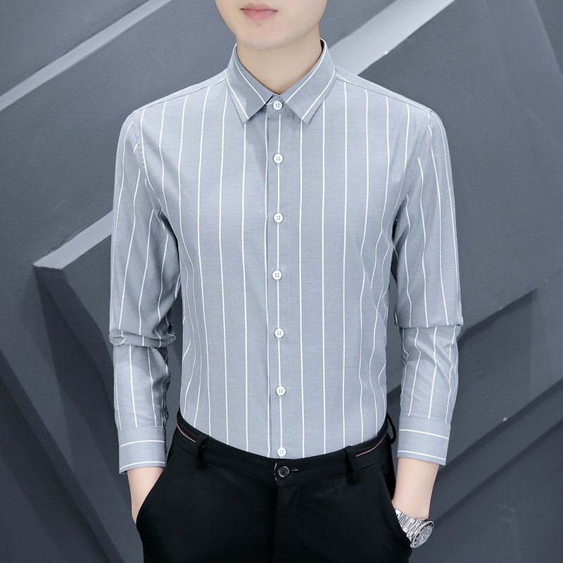 Summer Men’s Casual Long-sleeved Striped Shirt – yellowpromotion.de