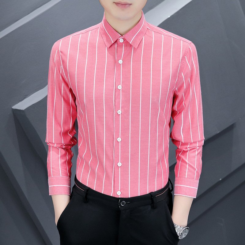 Summer Men’s Casual Long-sleeved Striped Shirt – yellowpromotion.de
